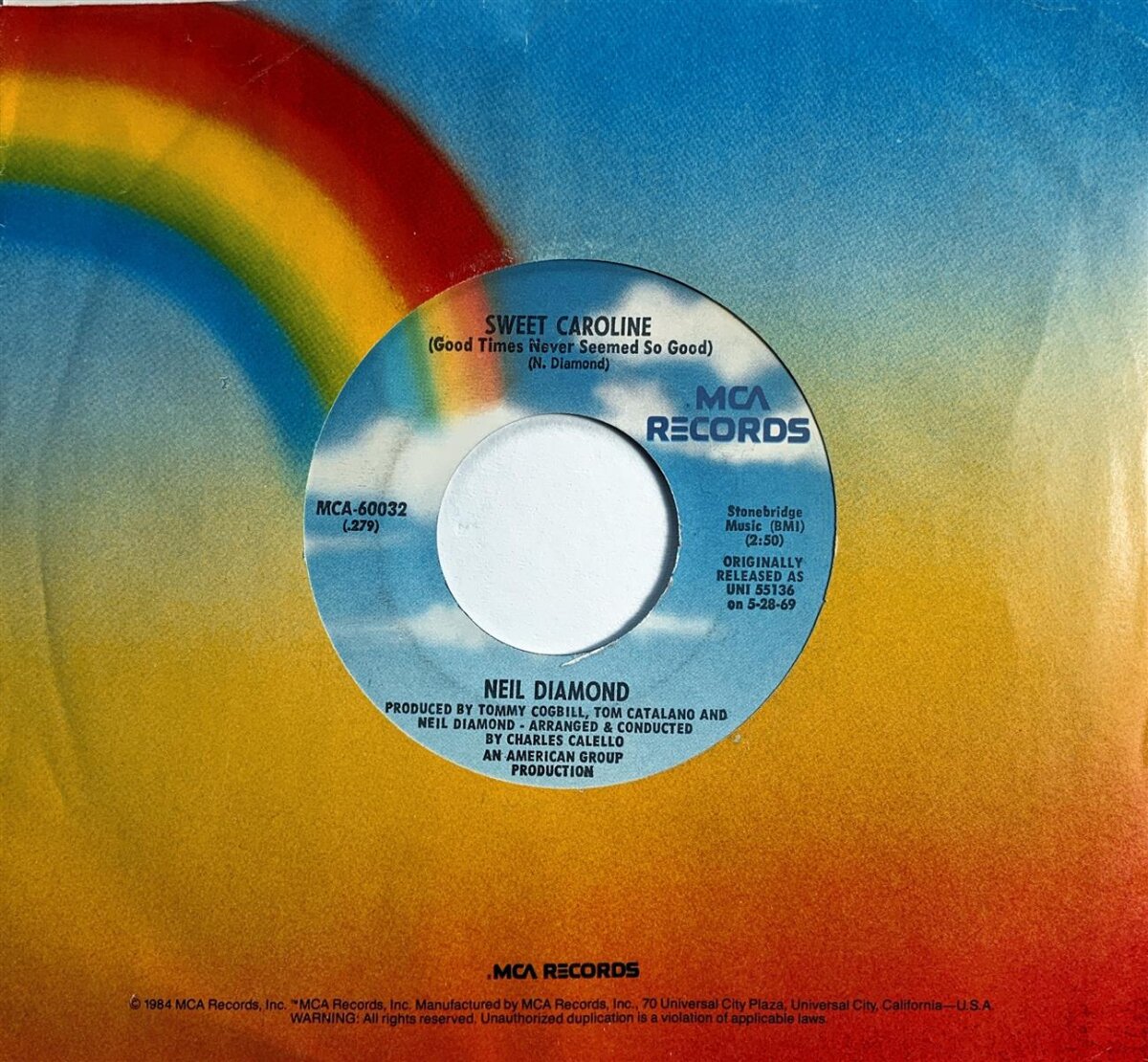 Neil Diamond - Sweet Caroline [Vinyl 7'' Single], 49,90